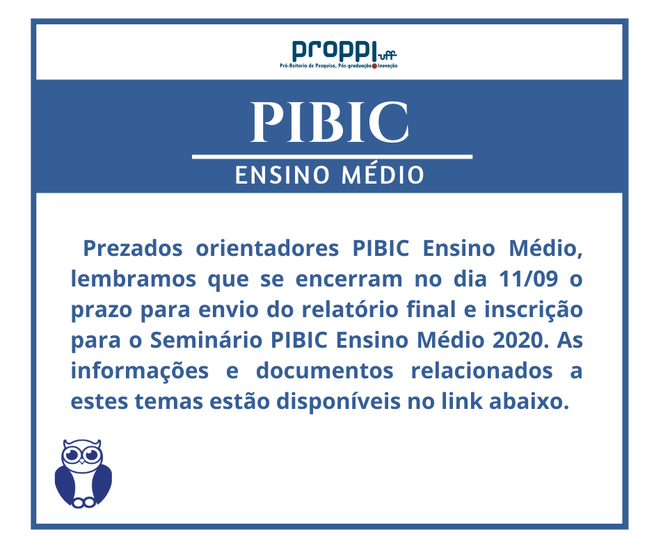 PIBIC Ensino Médio - Prazos | Portal de Pesquisa